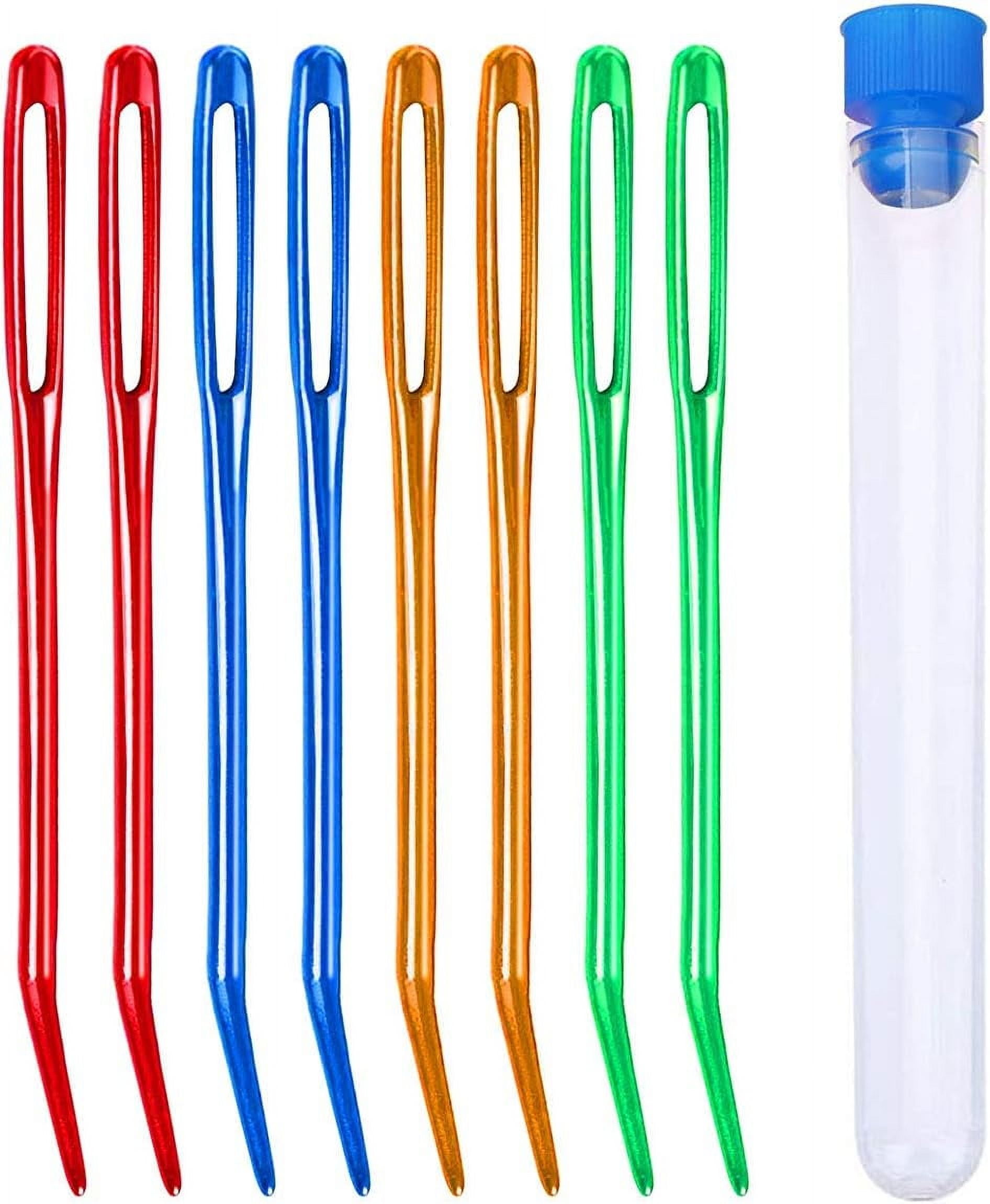 8Pcs Aluminum Tapestry Needle,Large Eyes Blunt Yarn Needles Jumbo Bent ...