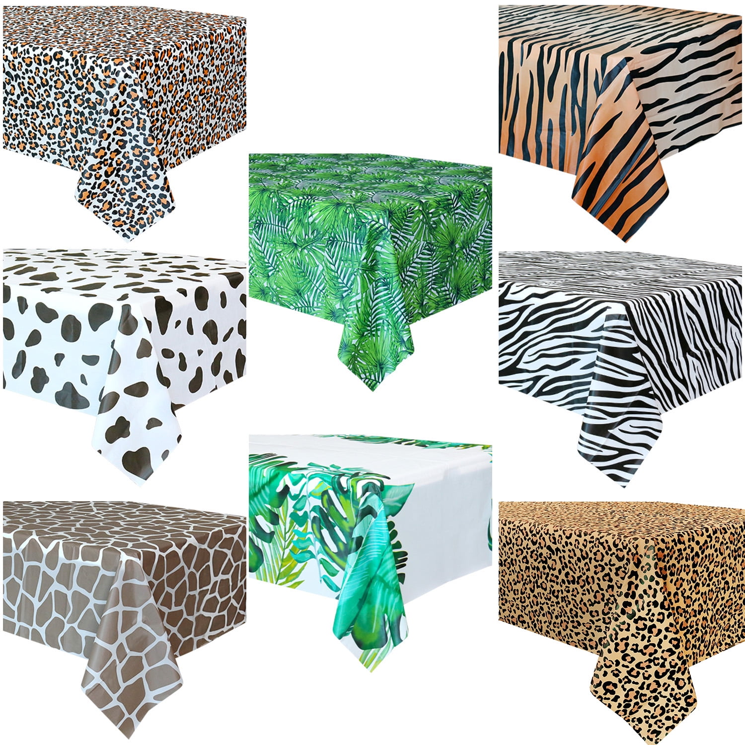 8Pcs Animal Safari Theme Zoo Print Table Cover - Animal Theme ...