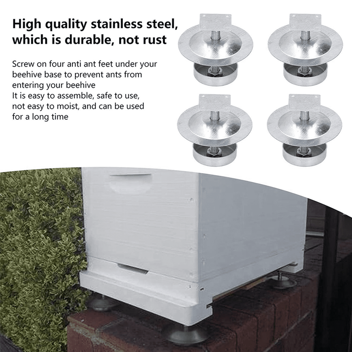 8Pcs Ant Proof Hive Feet Stainless Steel Beehive Base Ant-Proof Device ...