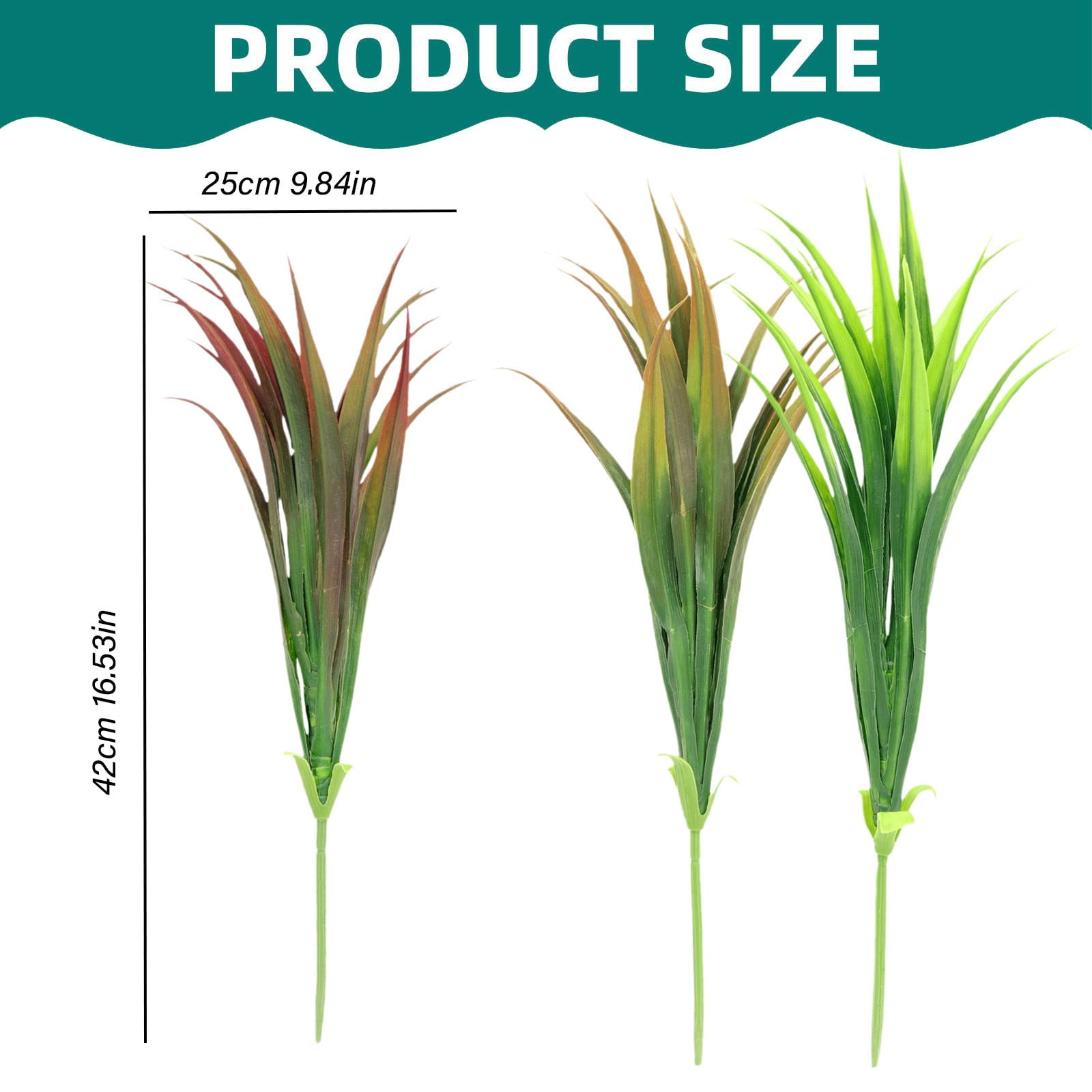 8Pcs Artificial Outdoor Plants, Fake Wheat Grass Greenery Shrubs Uv ...