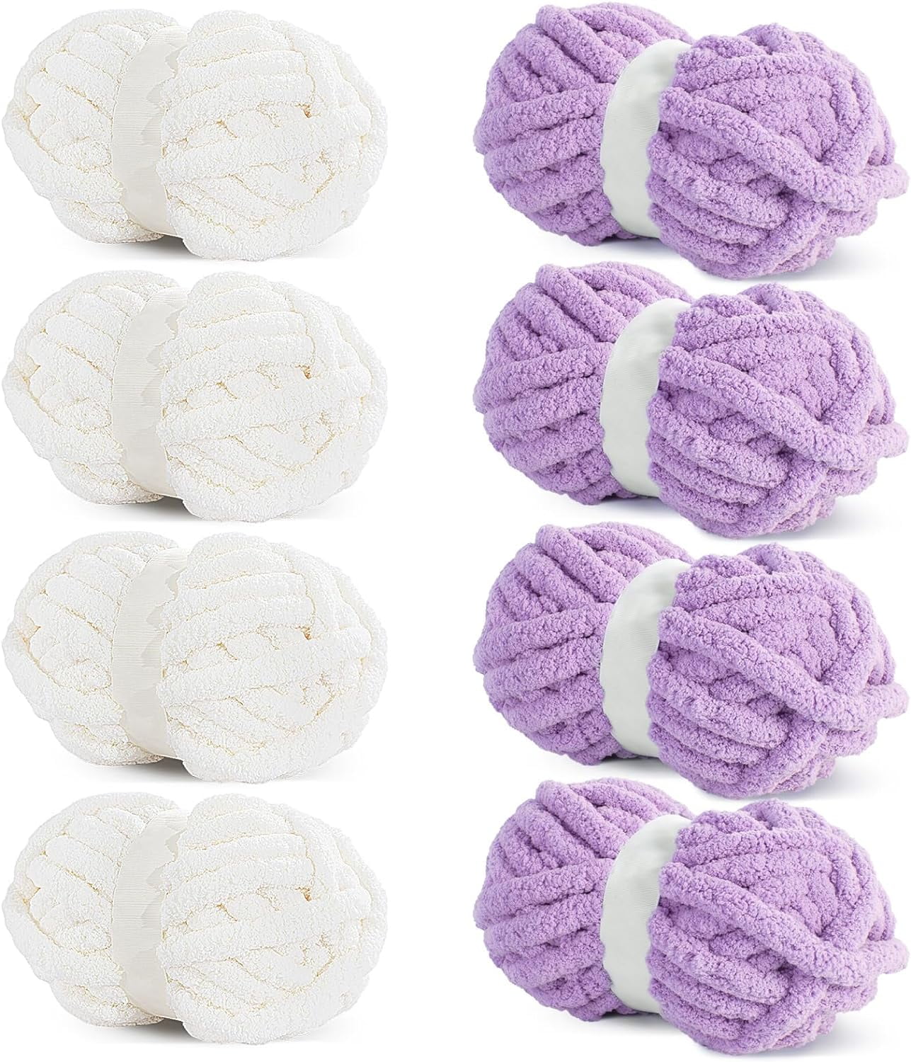 8Pcs Assorted Chunky Yarn for Crocheting,Super Bulky Large Soft Fluffy ...