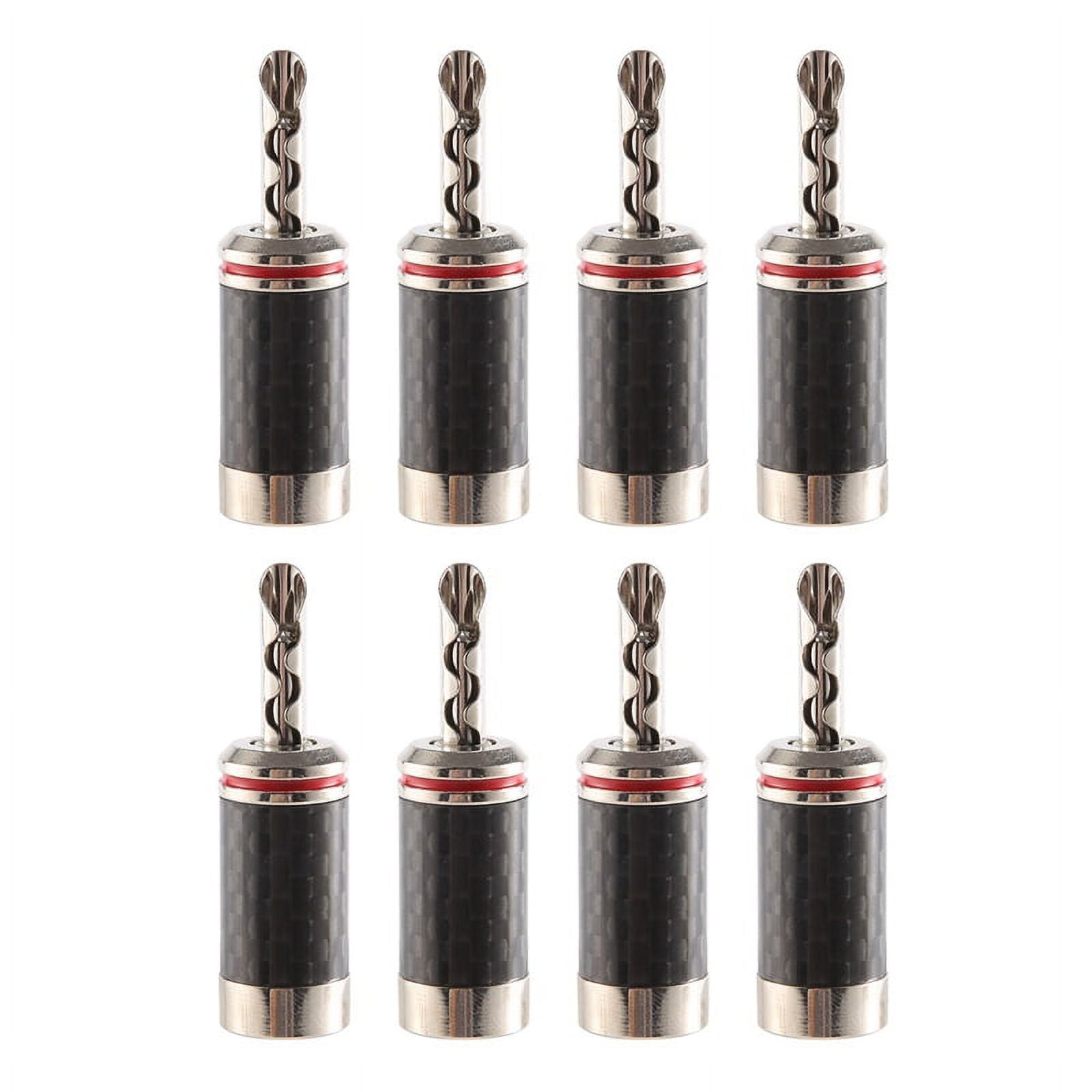 8Pcs Banana Plugs Hi-End HIFI DIY Carbon Fiber Copper Plated Rhodium ...