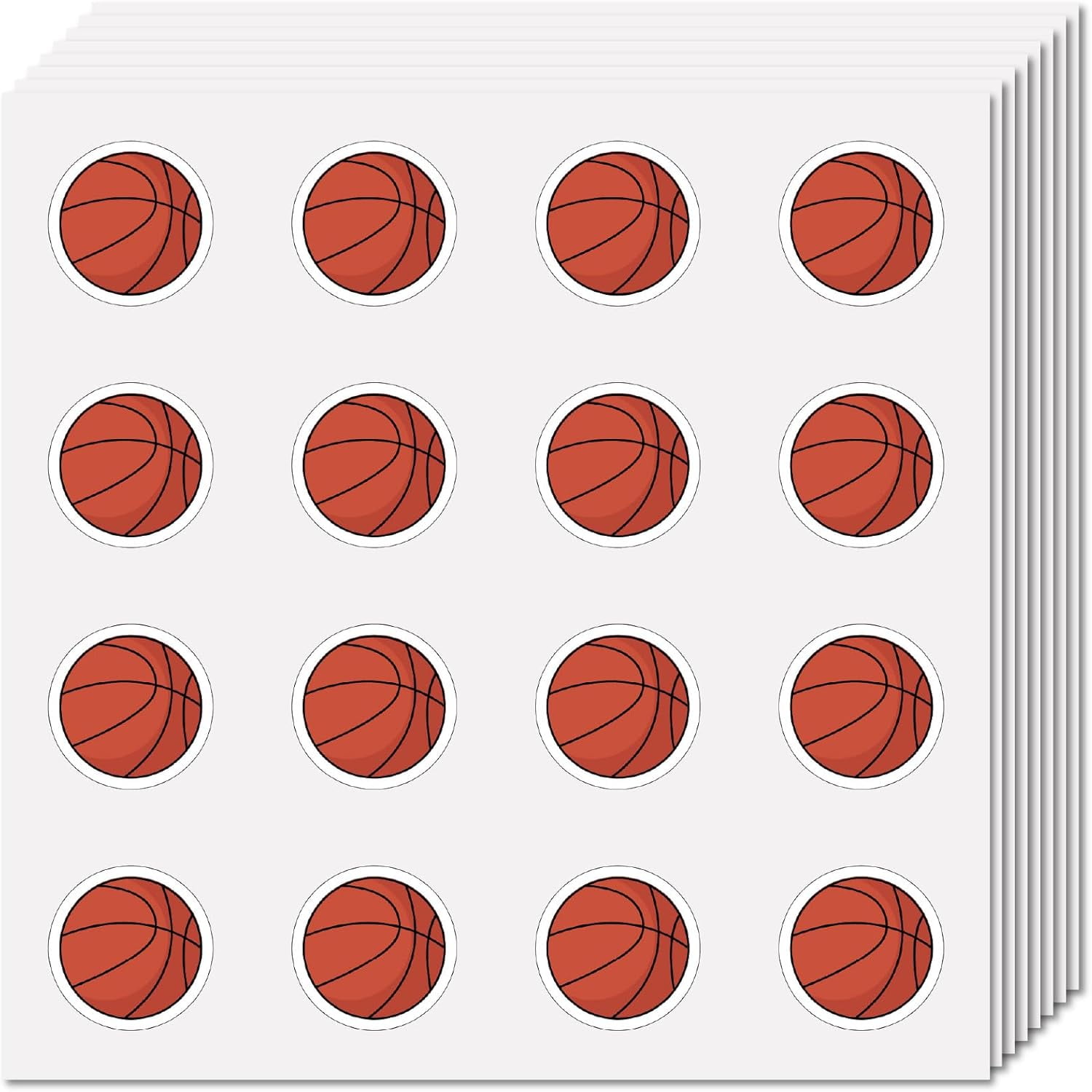 8Pcs Basketball Circle Decals Bulk Round Dot Stickers Self Adhesive ...