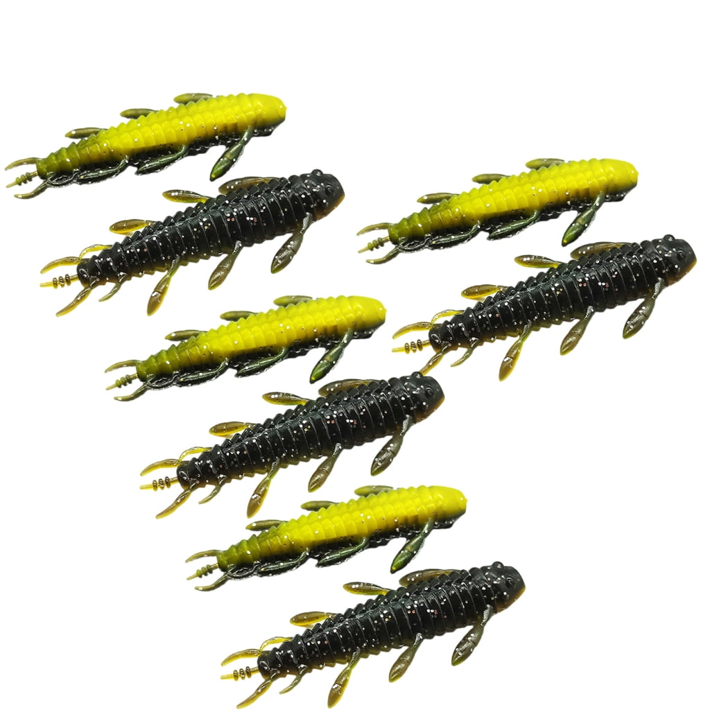 8Pcs Bass Fishing Wacky Rigs Plastic Lures Soft Worms Wacky Rigs Worms ...