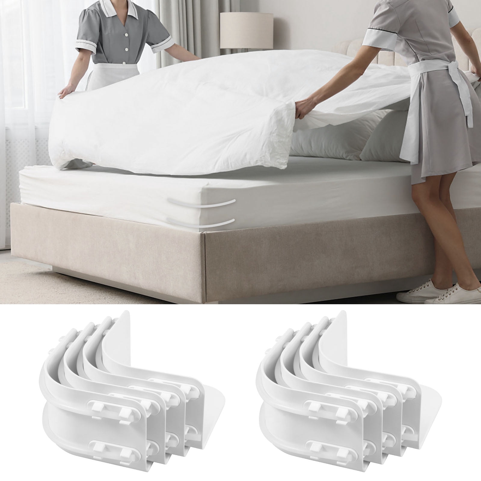 8Pcs Bed Sheet Holder with Fitted Lock Straps Creative Bedsheet Corner ...