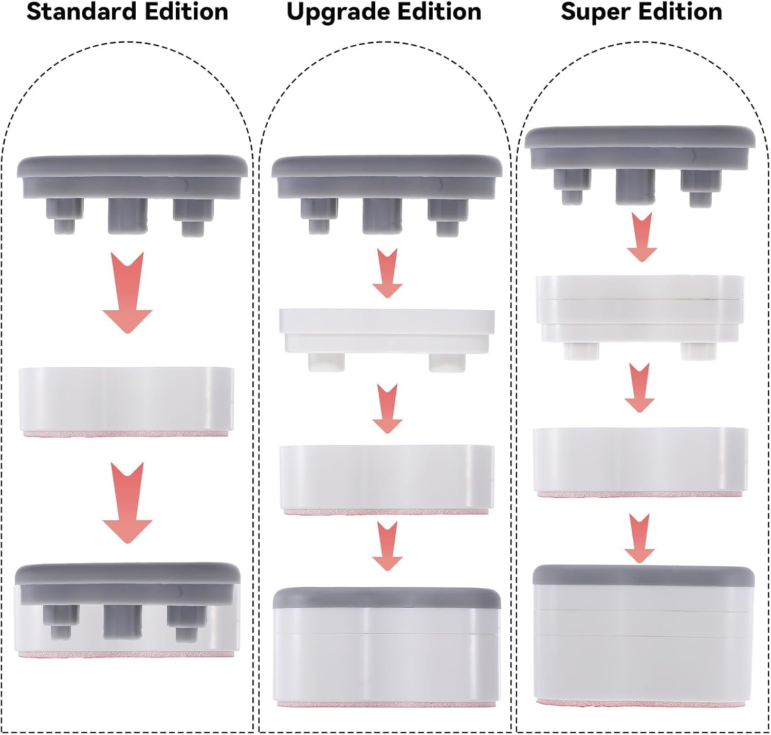 8Pcs Bidet Height-increasing Pads Toilet Seat Risers Toilet Lid Rubber ...