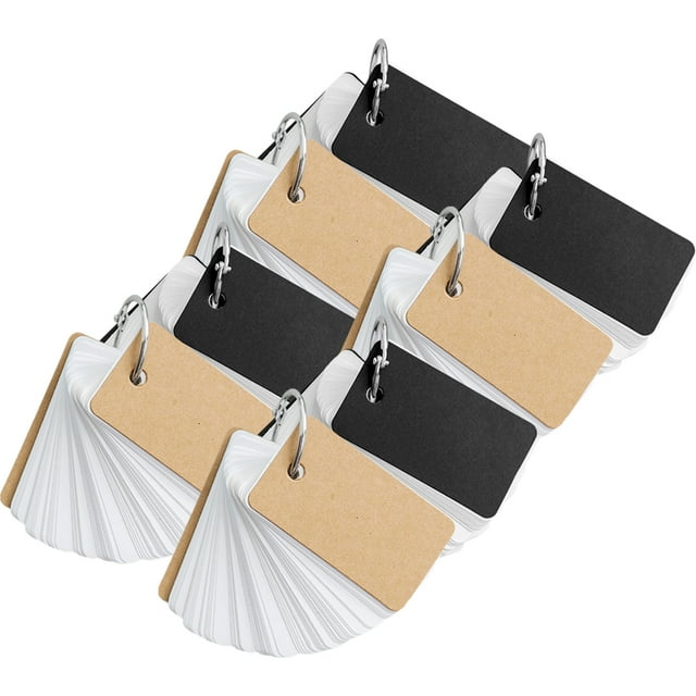 8Pcs Binding Ring Blank Flash Cards Portable Memo Card Notepads ...