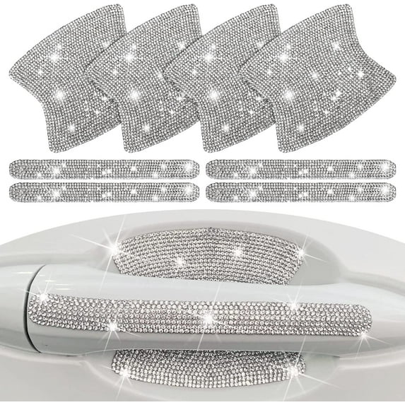 8Pcs Bling Car Door Handle Protector, Bling Car Accessories Crystal ...