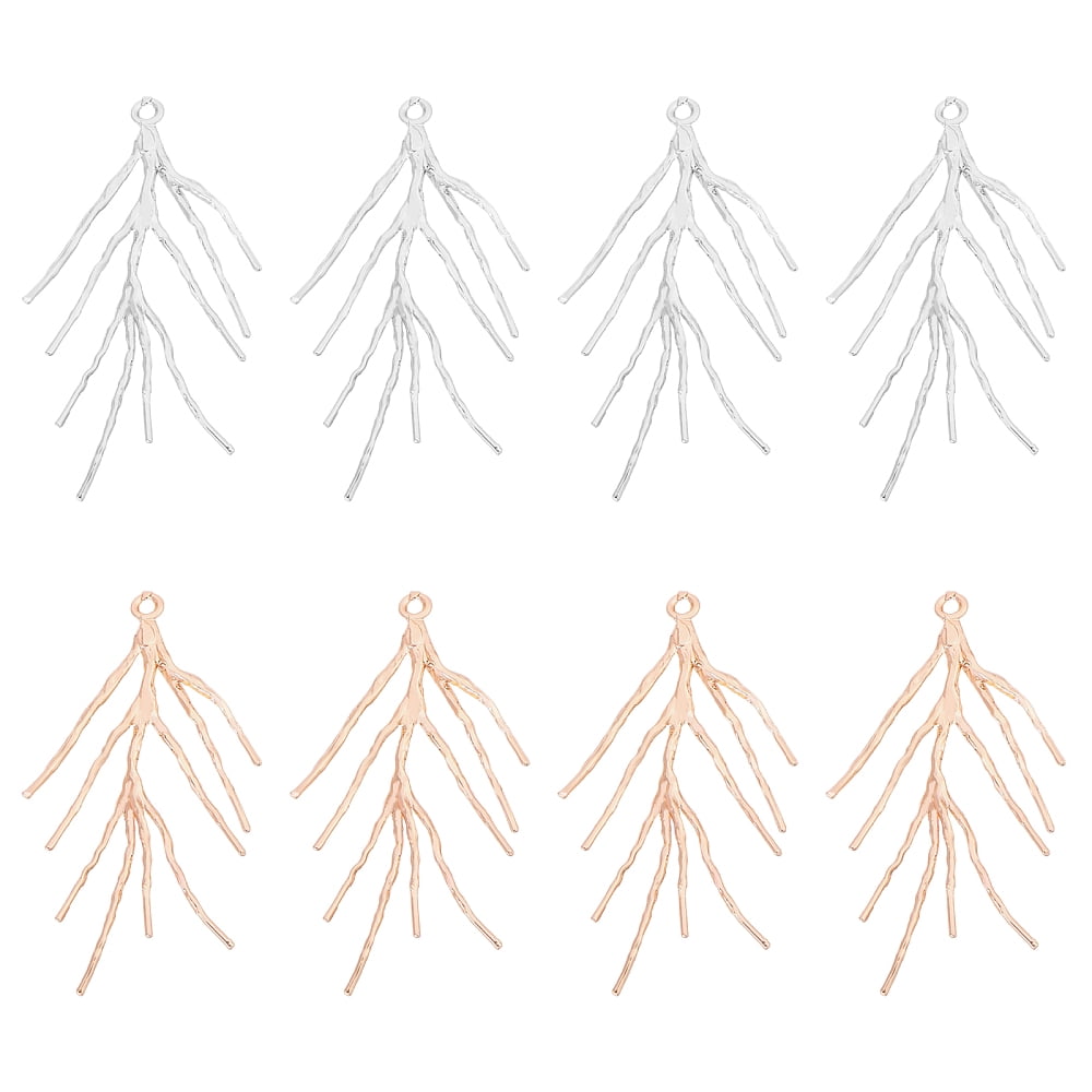 8Pcs Branch Base Pendant Setting 2 Colors Handmade Claw Pendant Base ...