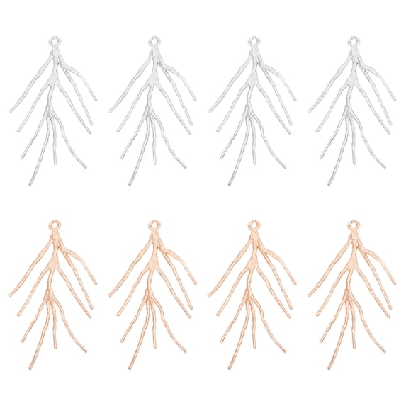 8Pcs Branch Base Pendant Setting 2 Colors Handmade Claw Pendant Base ...