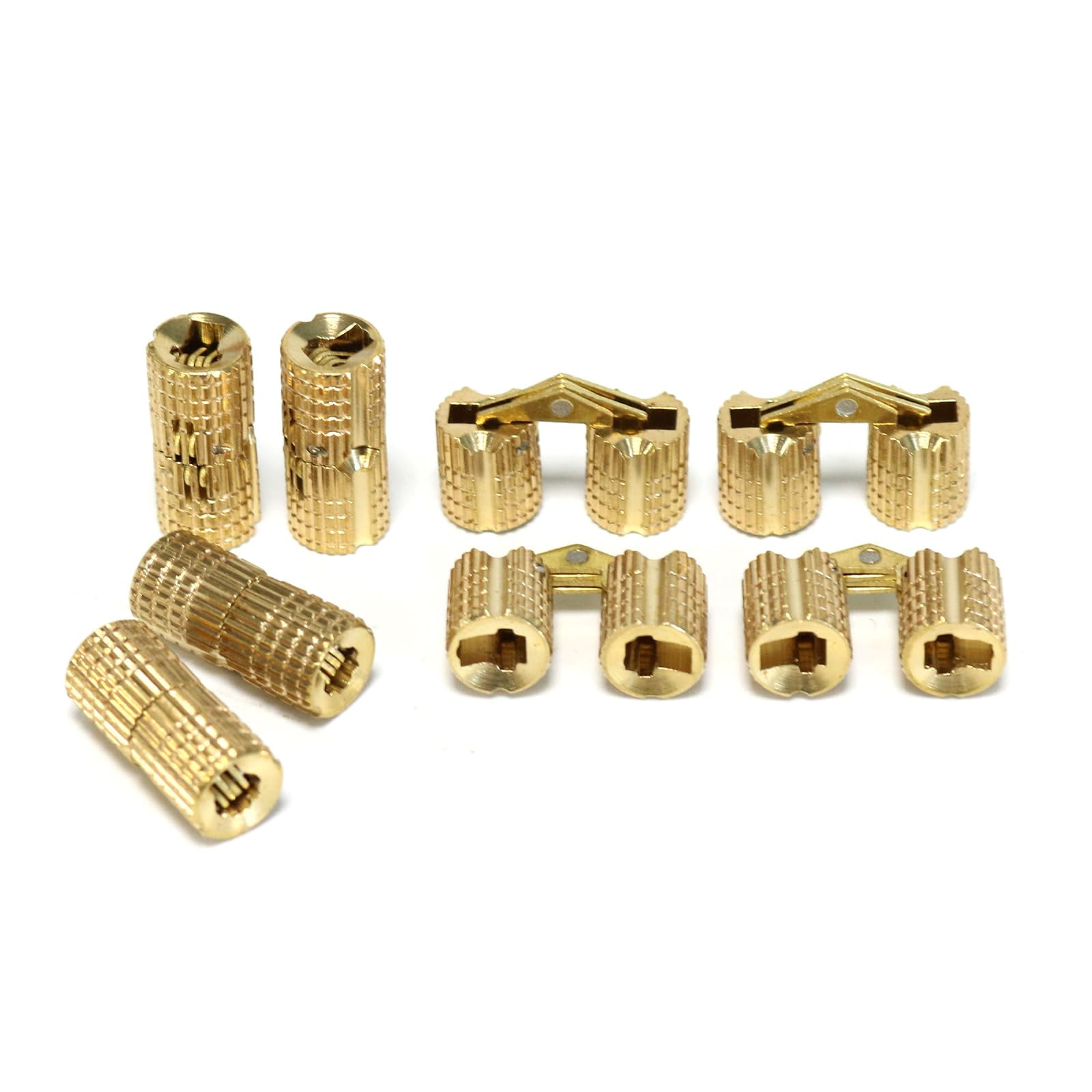 8Pcs Brass Barrel Hinges Hidden Invisible Cabinet Furniture Hinges, 8mm ...