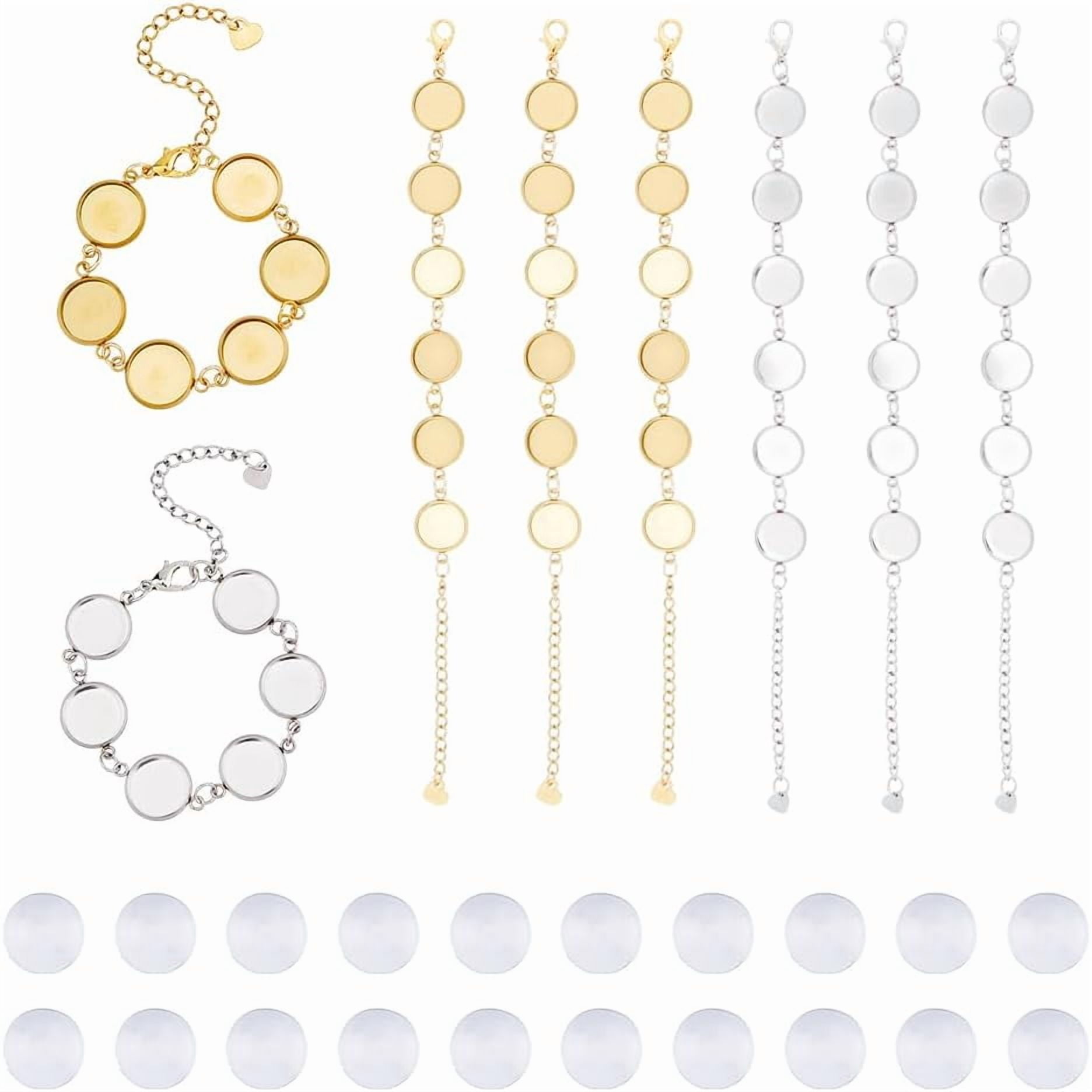 8Pcs Cabochon Bracelet Making Kit 2 Colors Stainless Steel Bracelet ...