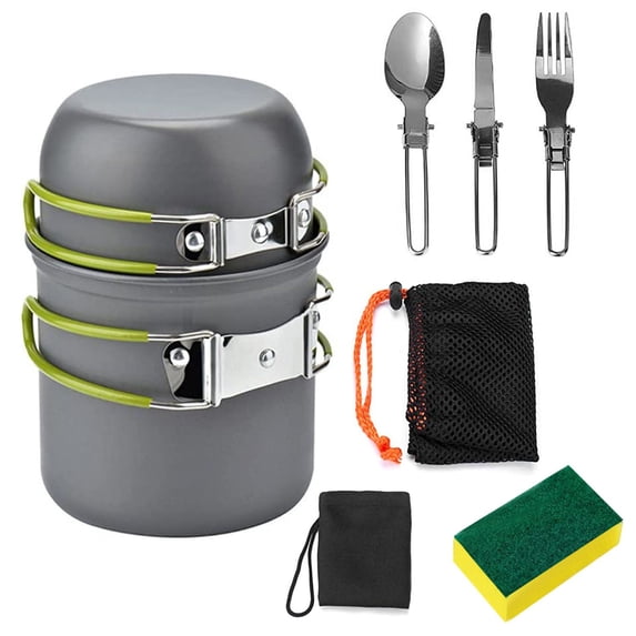 8Pcs Camping Cooking Ware Set Camping Stove Cookware Set Aluminum Pot ...