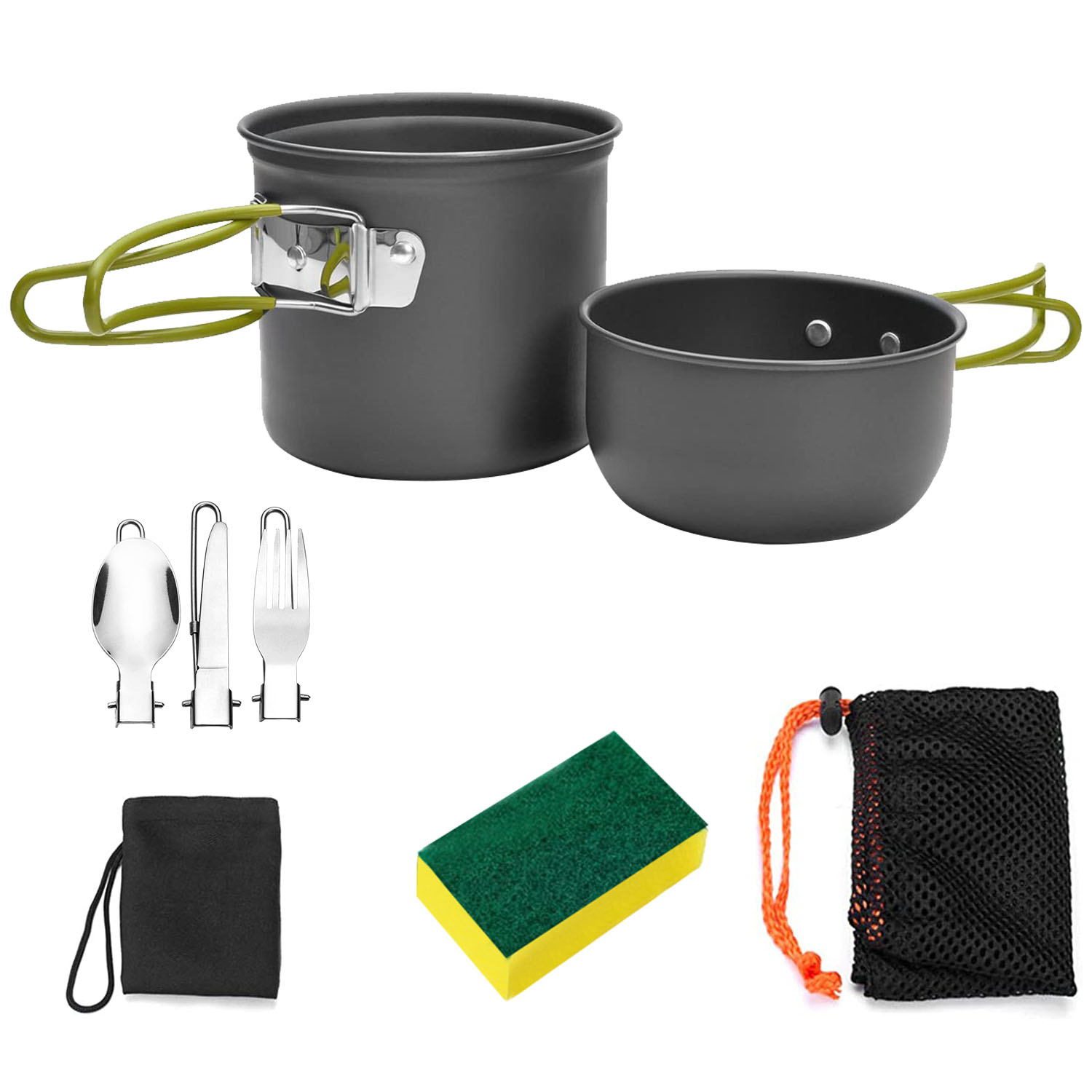 8Pcs Camping Cooking Ware Set TeqHome Camping Stove Cookware Aluminum ...