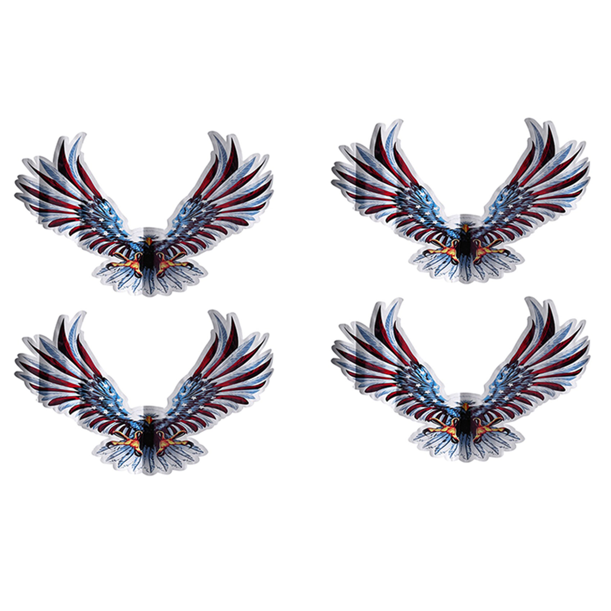 8Pcs Car Decal Flying Hawk Auto Truck Hood Side Eagle USA Flag Sticker ...