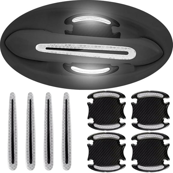 8Pcs Car Door Handle Cup Protector Carbon Fiber Anti-Scratches ...