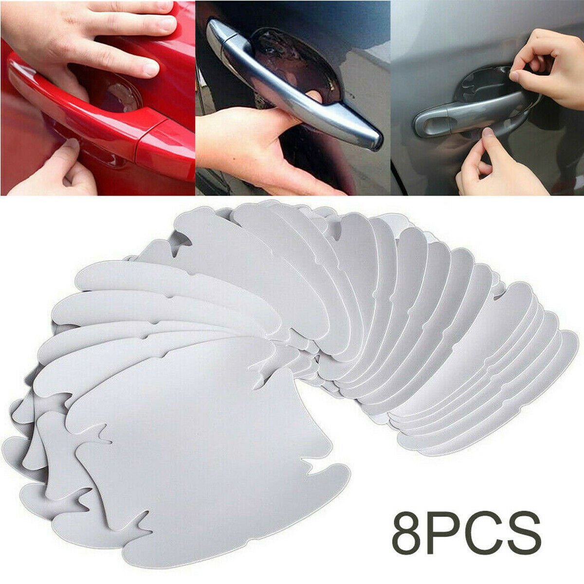 8Pcs Car Door Handle Scratch Protectors, Fiber Vinyl Car Door Handle ...