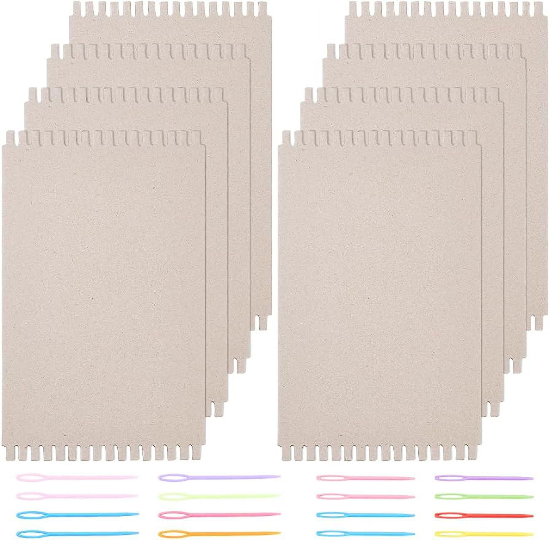 8Pcs Cardboard Weaving Looms & 16PCS Safety Plastic Sewing Needles Wide ...