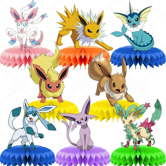 8Pcs Cartoon Party Supplies Set Honeycomb Centerpieces Double Sided ...