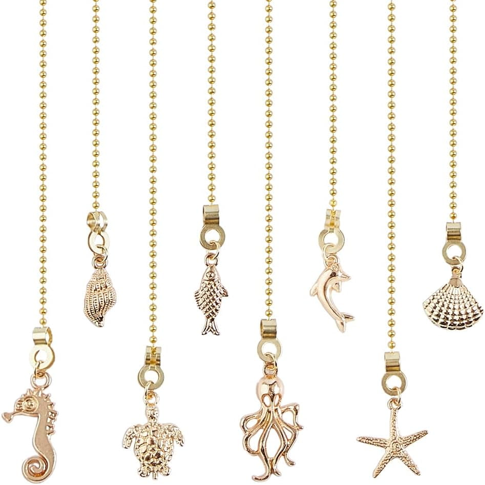 8Pcs Ceiling Fan Pull Chains Alloy Ocean Theme Pull String Extenders ...