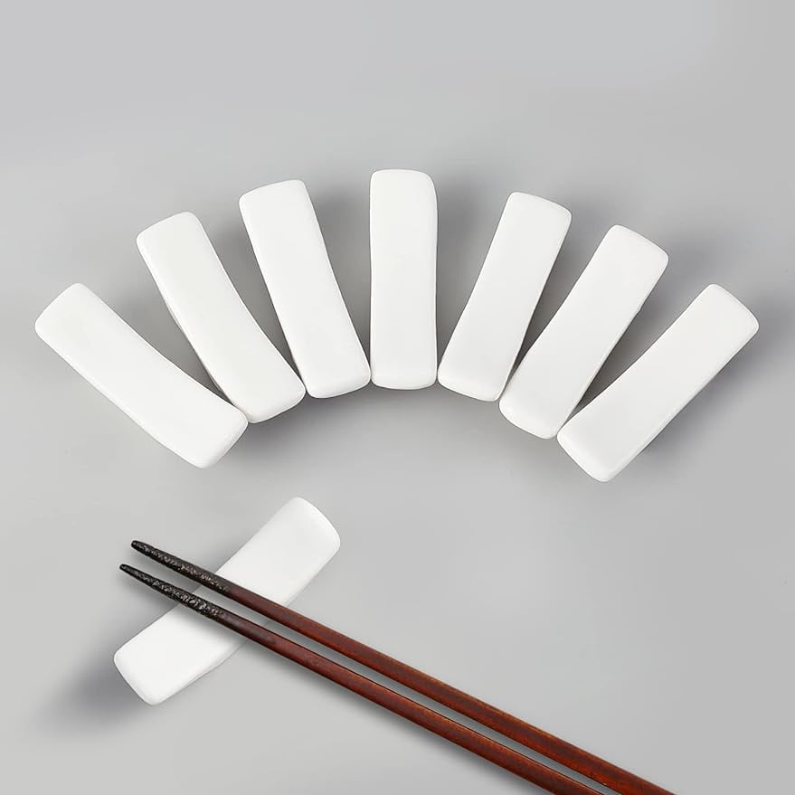8Pcs Ceramics Chopsticks Rests Boat Shaped Porcelain Chopstick Stand ...