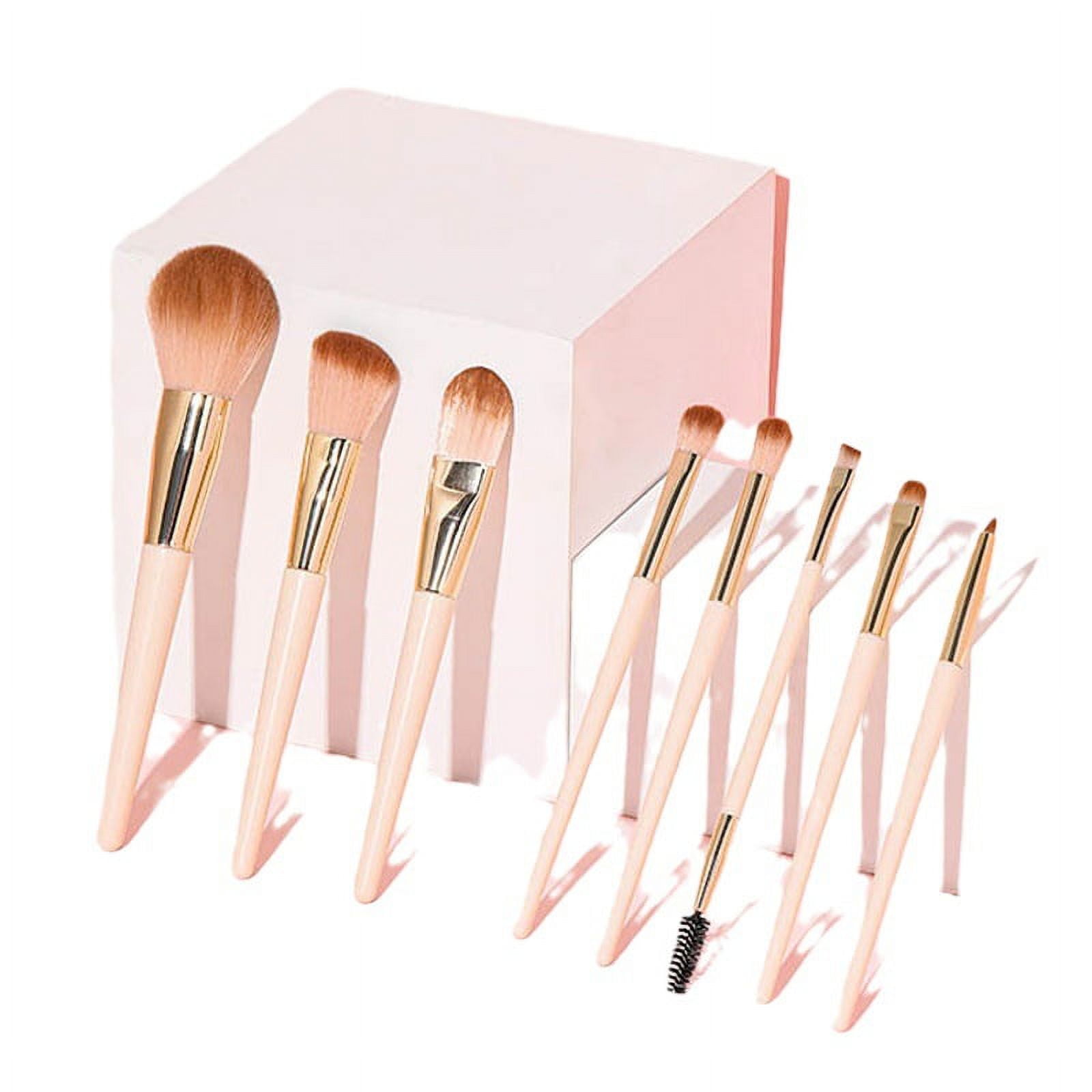 8Pcs Champagne Color Makeup Brushes Beauty Tools Loose Powder Brushes ...