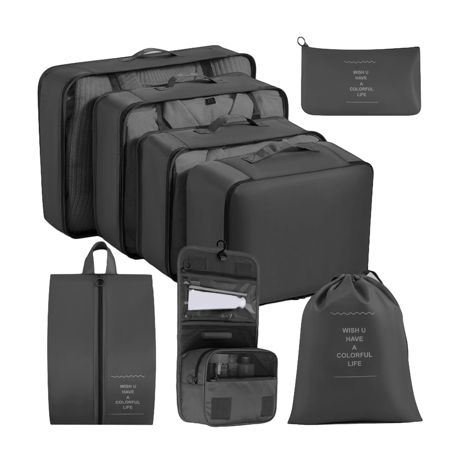 8Pcs Clothes Storage Bag Set - , Space-saving Suitcase Organizer Bags ...