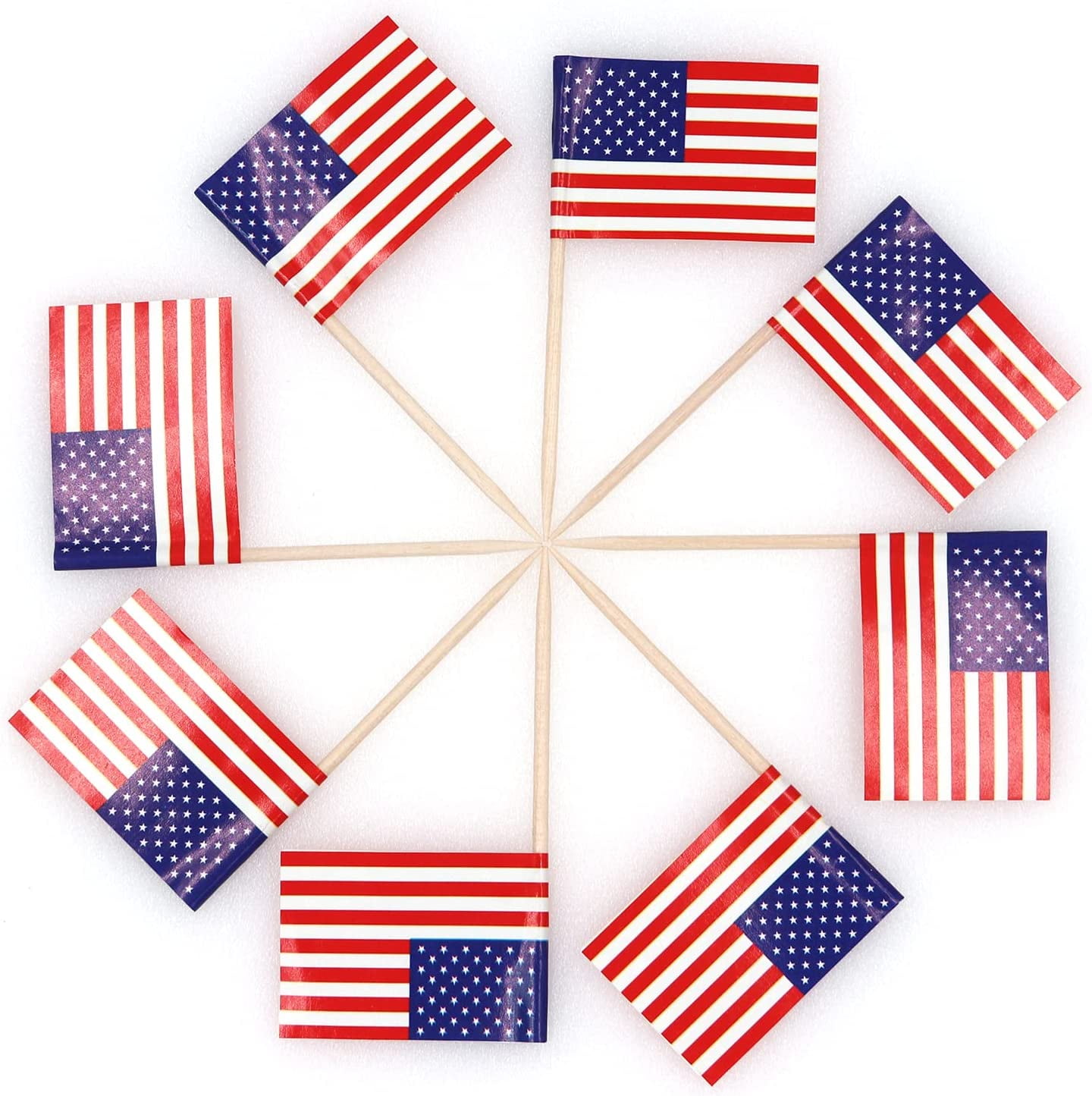 8Pcs Cocktail US American Toothpick Flag Cake Topper Picks Mini Small ...