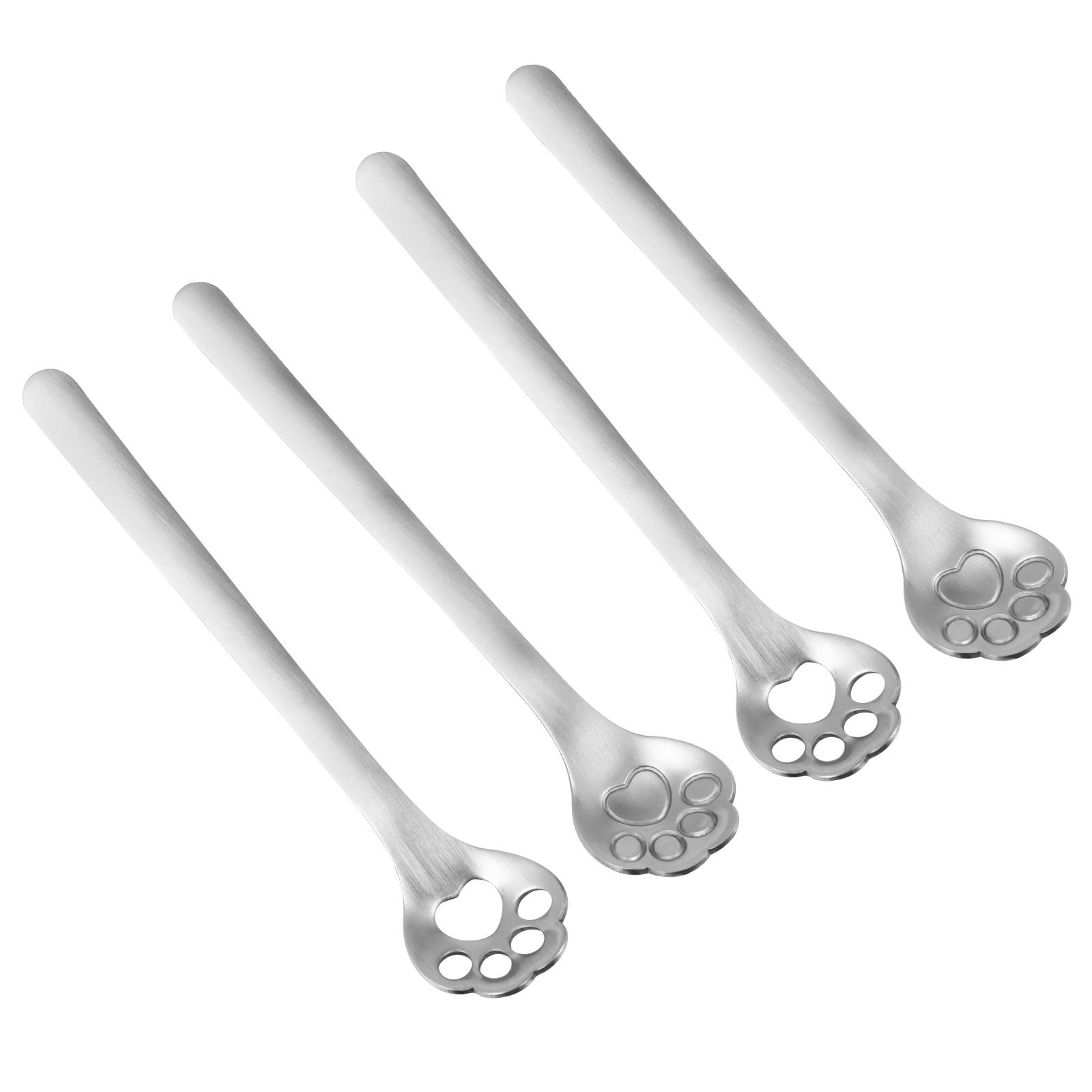 8Pcs Coffee Spoon Mixing Scoops Cat Paw Spoons Stainless Steel Colander ...
