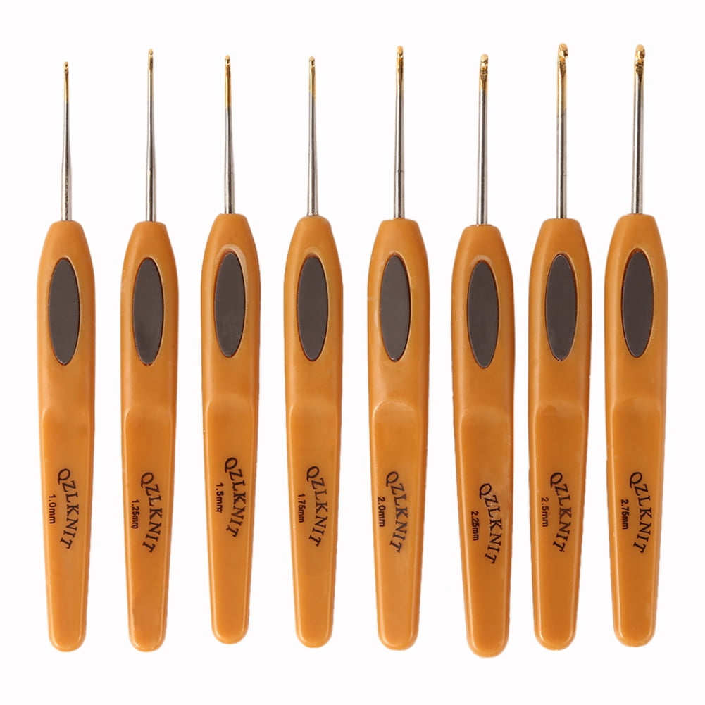 8Pcs Crochet Hooks Set ABS Handle Aluminium Knitting Needles Set ...