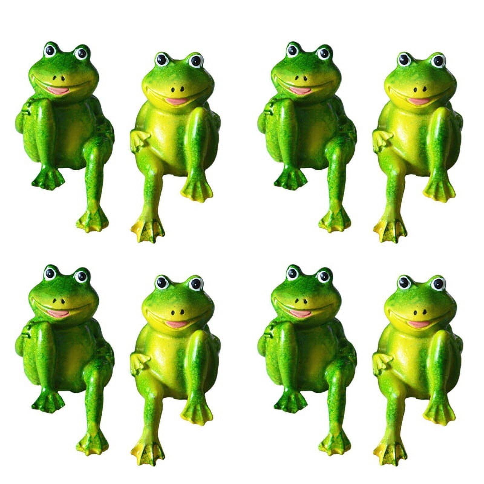 8Pcs Cute Resin Sitting Frogs Statue Outdoor Garden Store Decorative ...