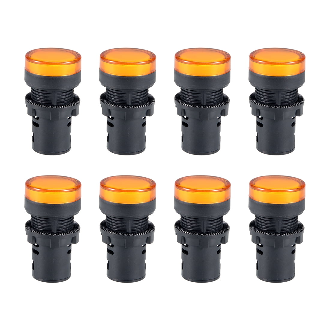 8Pcs /DC 24V Indicator Lights, Yellow , Flush Panel Mount 7/8" 22mm ...