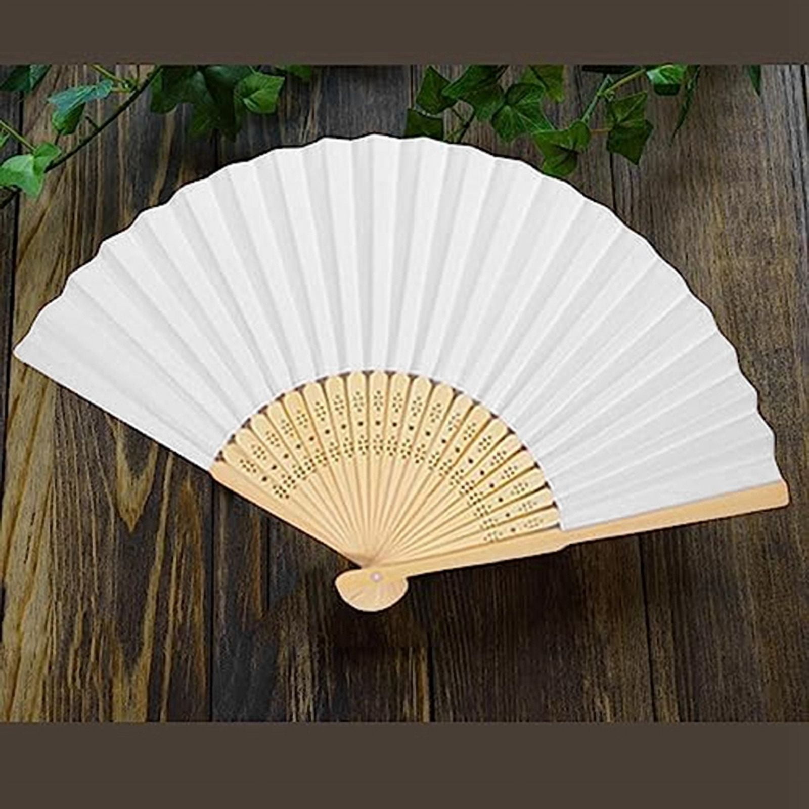 8Pcs DIY Paper Folding Fan Bamboo Hand Held Fan Blank for Kids Drawing ...