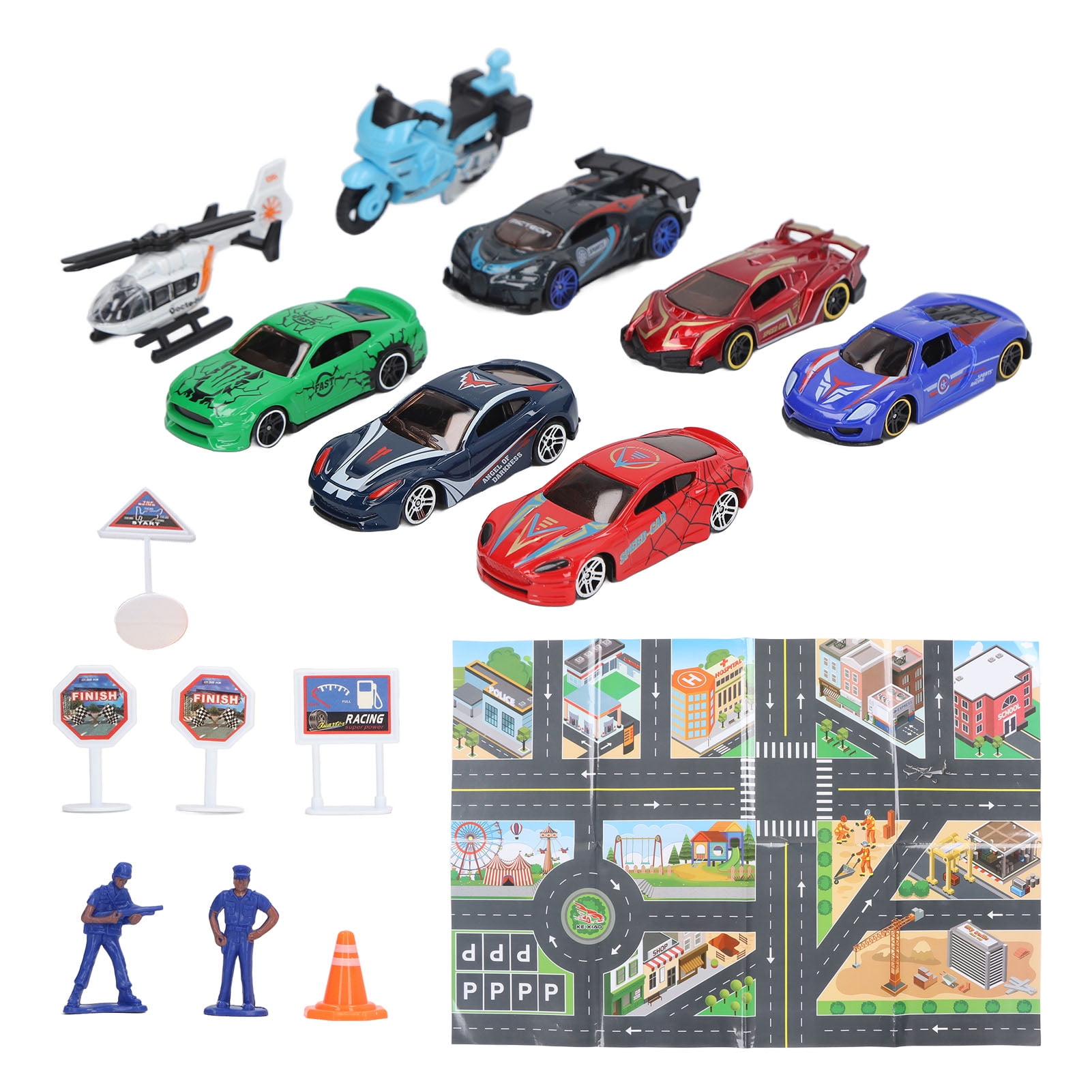 8Pcs Die Cast Car Sets Alloy Educational Pull Back Lightweight Portable ...