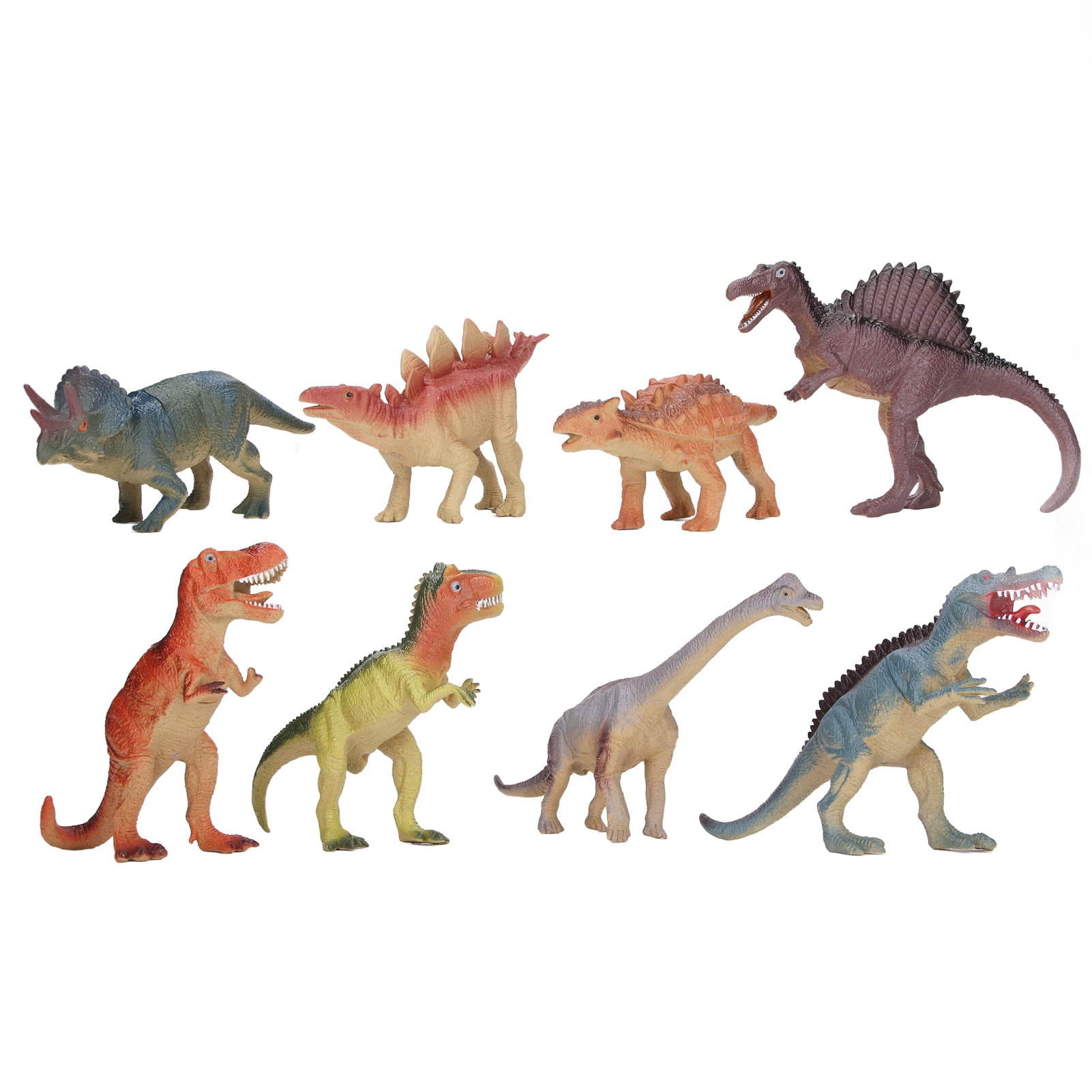 8Pcs Dinosaur Simulation Model PVC Pressing Audible Dinosaur Shape ...