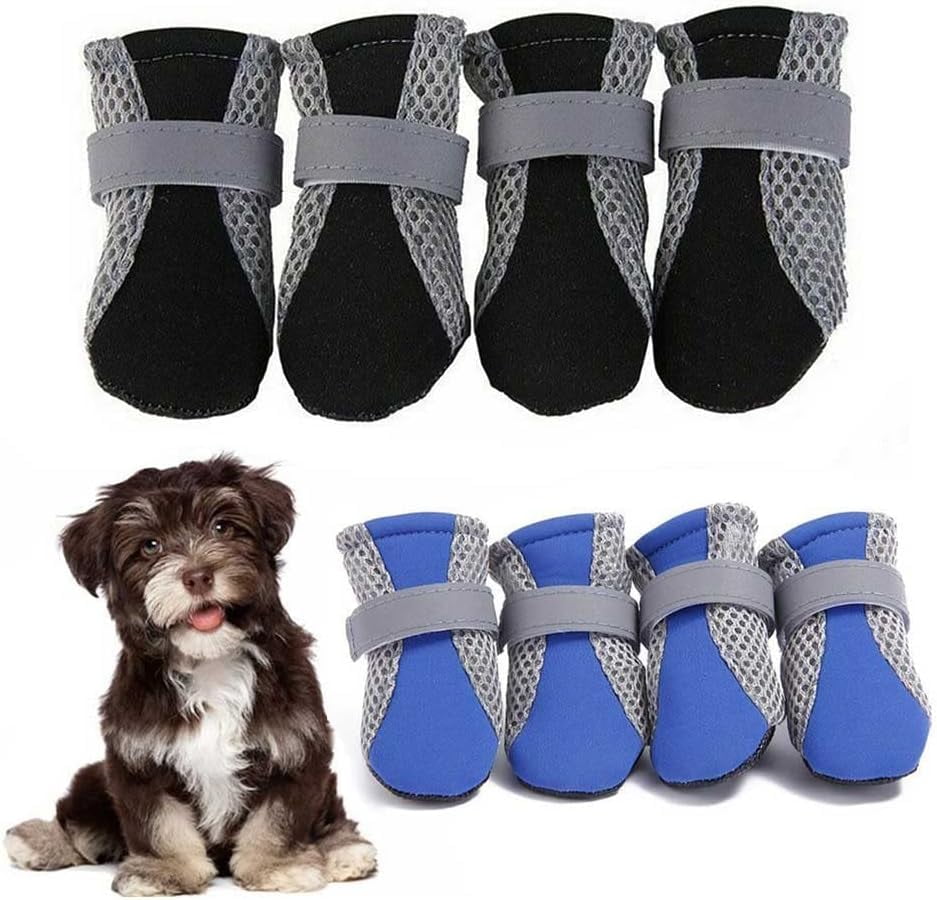 8Pcs Dog Boots Dog Shoes Non-Slip Dog Paw Protectors for Hot Weather ...