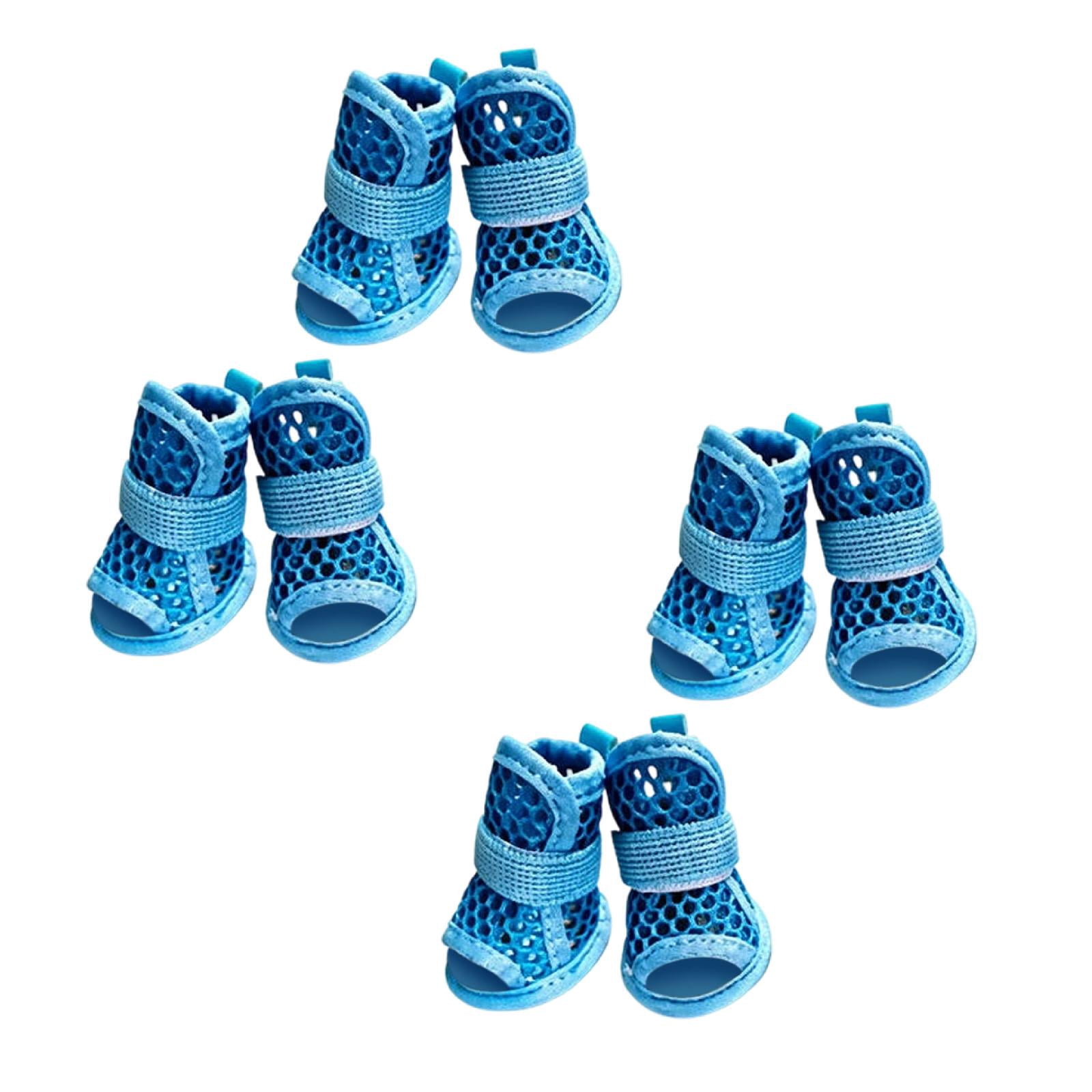 8Pcs Dog Boots With Elastic Band Breathable Non-Slip Paw Protectors For ...