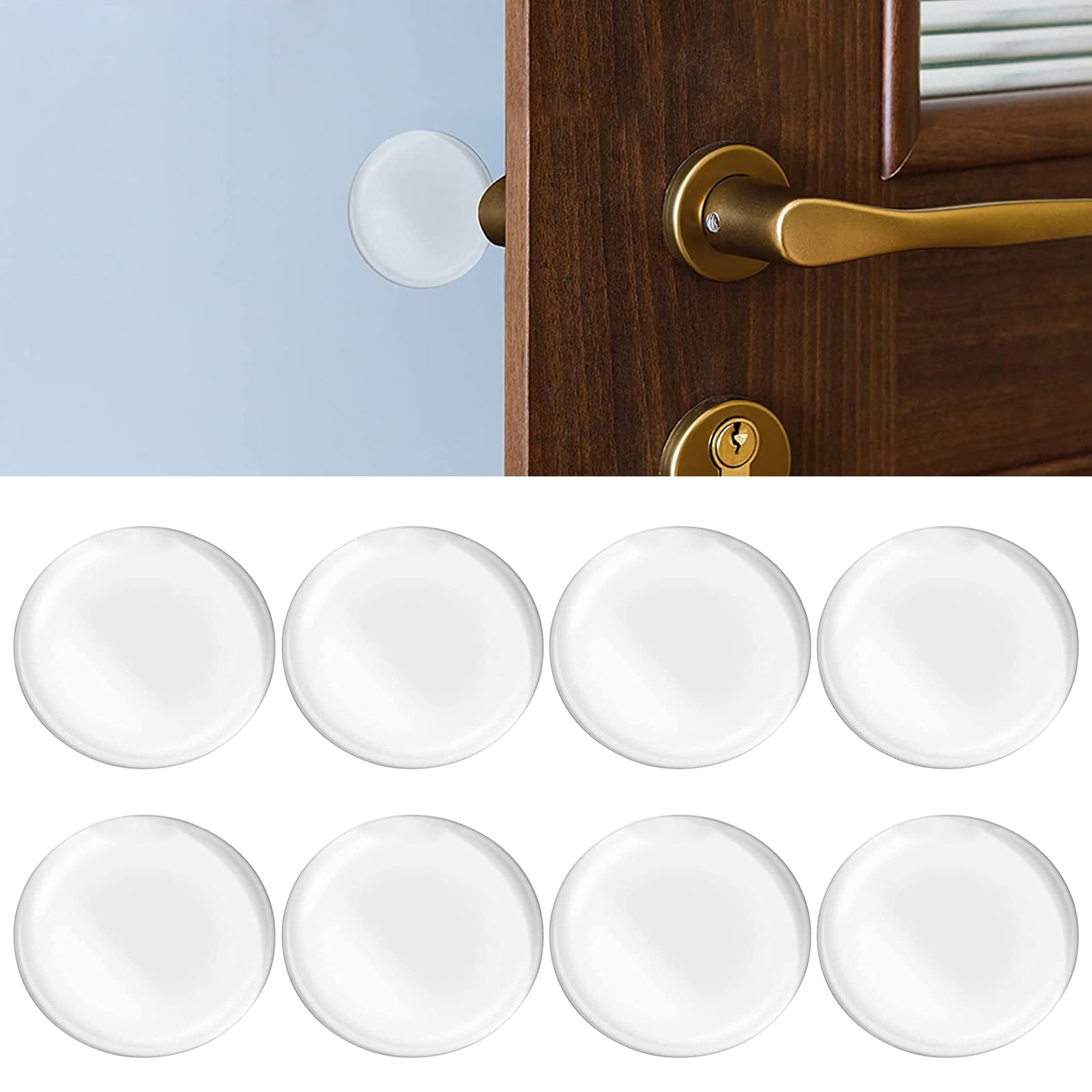 8Pcs Door Knob Wall Protector Transparent Round Wall Protector Reusable ...