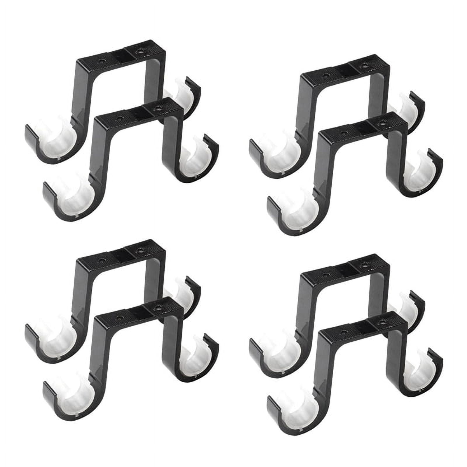 8Pcs Double Curtain Rod Brackets Ceiling Mount Supports Aluminum Alloy ...