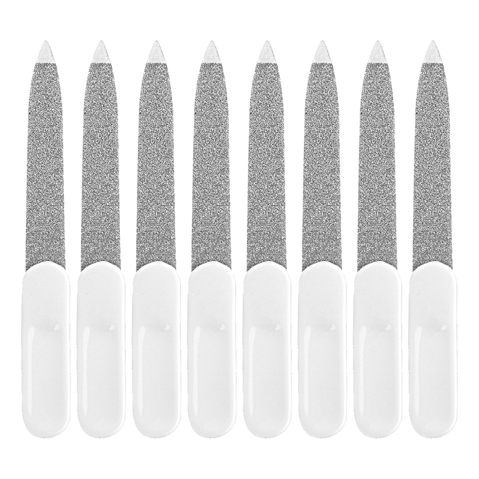 8Pcs Double-sided Metal Nail File with Ergonomic Non-slip Handle Professional Men Women ...