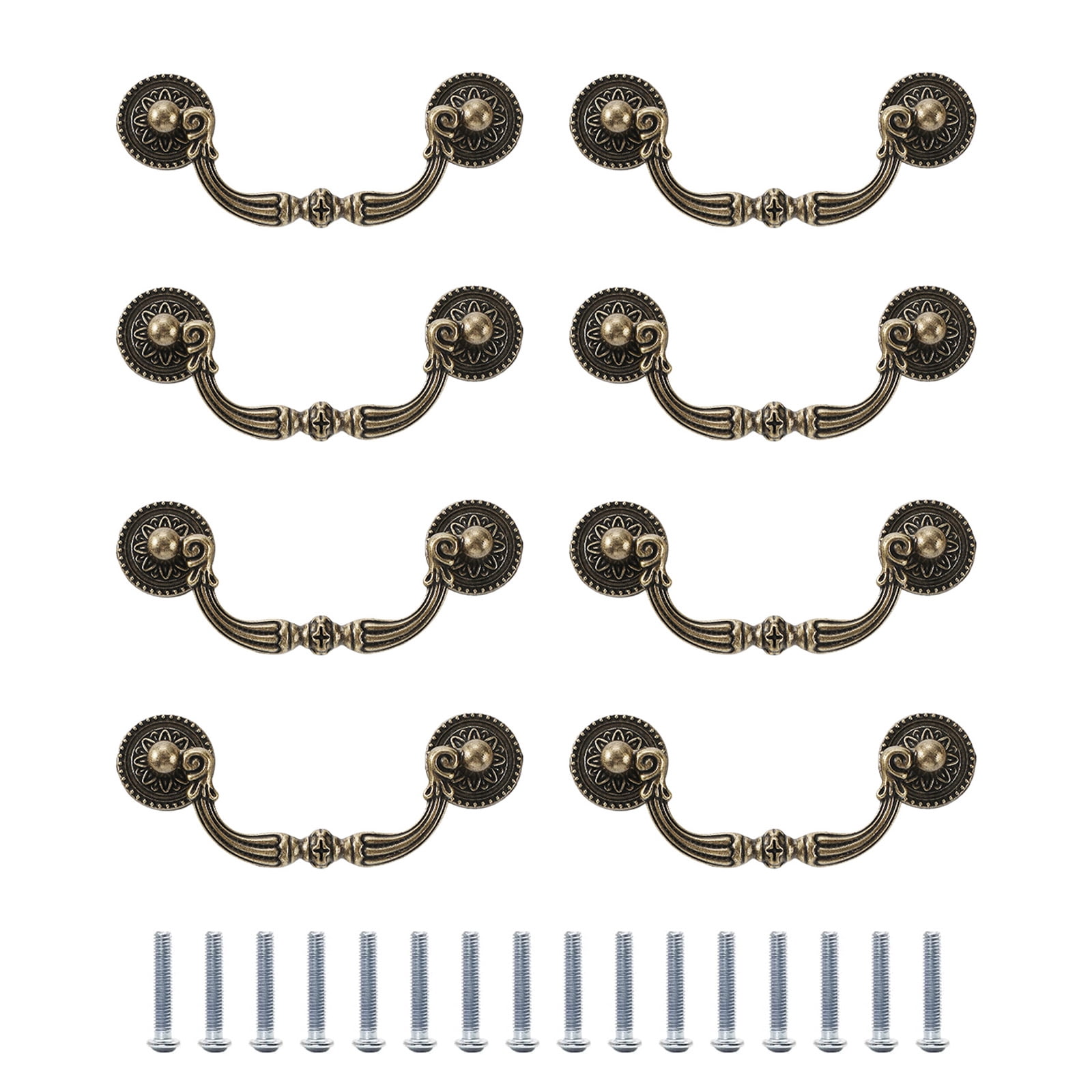 8Pcs Drawer Pulls Zincs Alloy Dressers Knob Cupboard Handle Antique ...