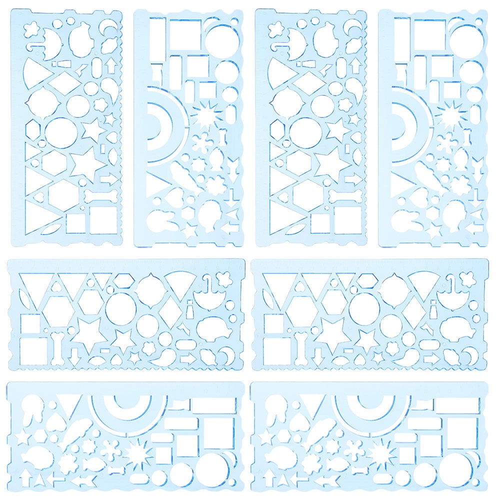 8Pcs Drawing Stencils Geometric Drawing Measuring Template Stencil ...