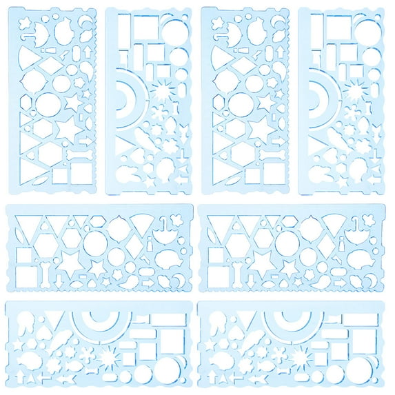 8Pcs Drawing Stencils Geometric Drawing Measuring Template Stencil ...