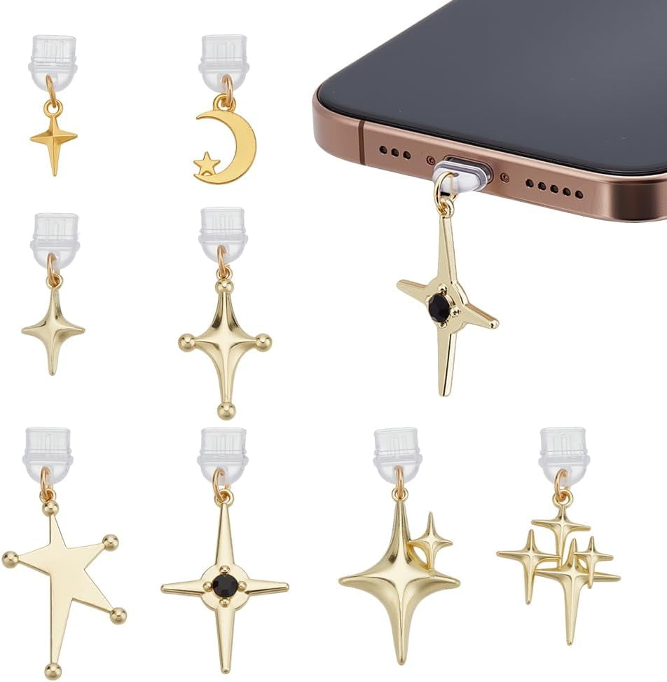 8Pcs Dust Plug Charm 1.1~1.9 Inch Long Anti Dust Plugs Mobile Dustproof ...