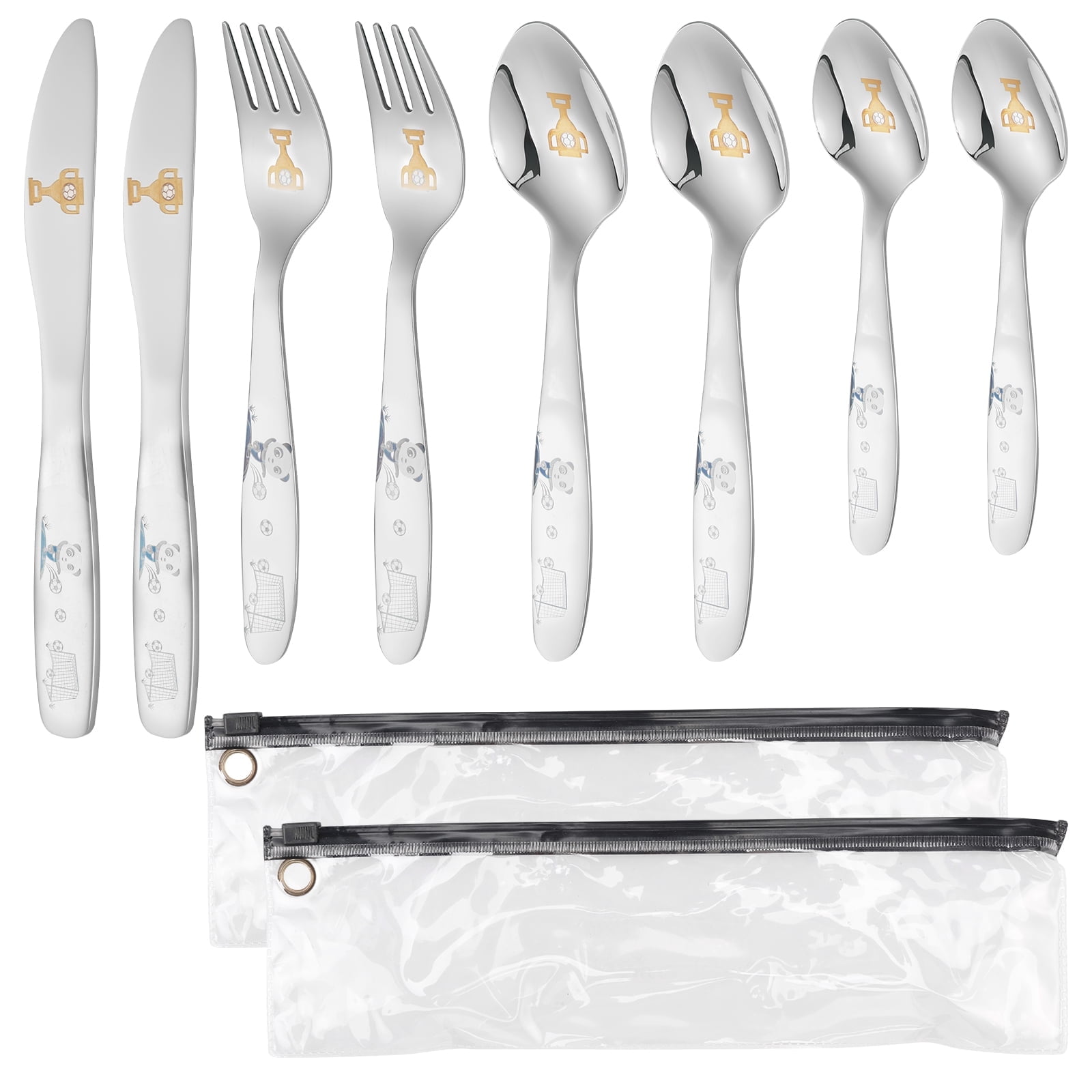 8Pcs Easy Grip Utensils Set | Weighted Flatware for Elderly, Arthritis ...