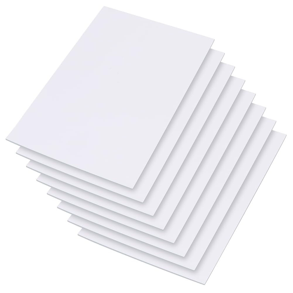 8Pcs Expanded PVC Plastic Sheets 11.81x7.85 Inch White PVC Foam Sheet ...