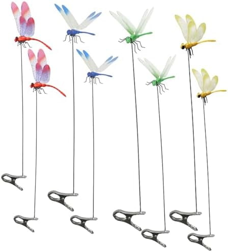 8Pcs Fake Dragonfly Clips Outdoor Simulation Dragonfly Clip Natural ...