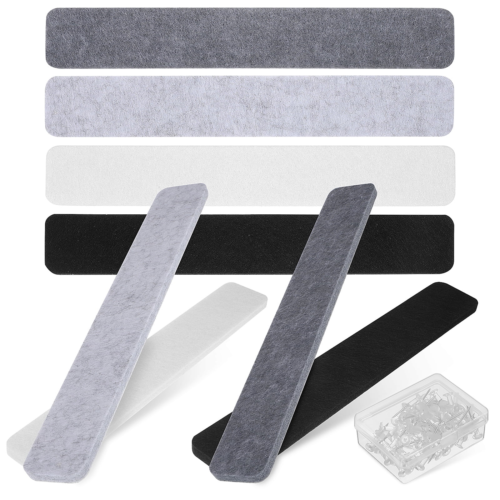 8Pcs Felt Pin Board Bar Self-adhesive Bulletin Board Strips with 50 ...