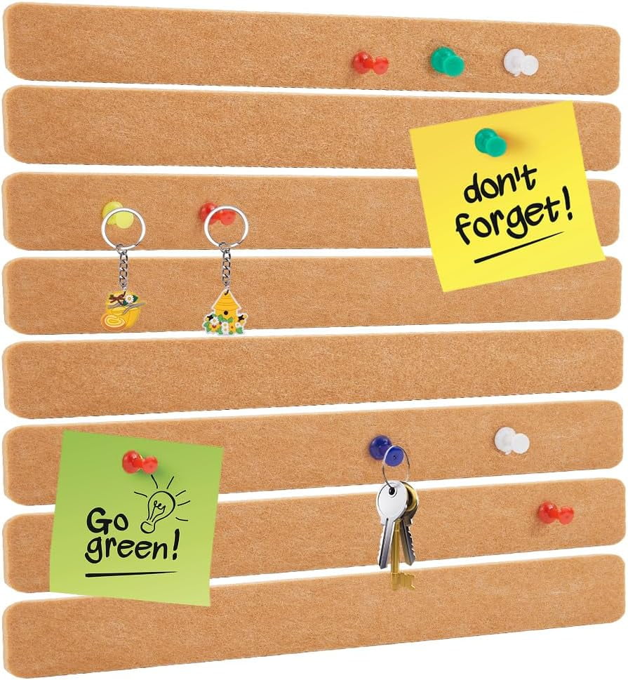 8Pcs Felt Pin Board Bar Strips Wheat Self-Adhesive Bulletin Board ...