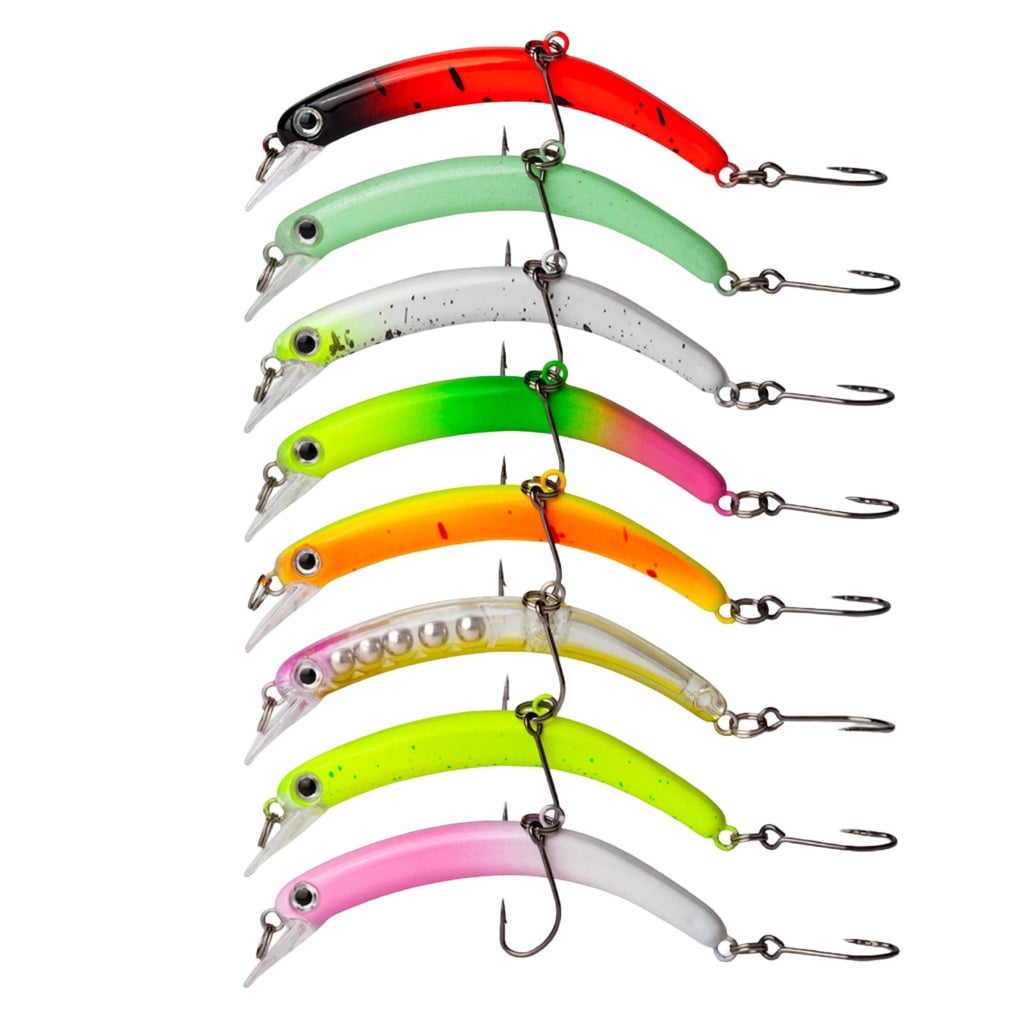 8Pcs Floating Fishing Baits Crankbait Wobbles Topwaters Artificial Hard ...